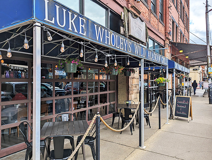 The iconic blue awning of Luke Wholey's beckons seafood lovers like a lighthouse guiding ships to shore. Pittsburgh's Strip District never smelled so good.