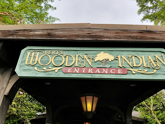 The approach to culinary paradise is paved with autumn leaves. This rustic entrance sets the perfect tone for the exceptional dining experience that awaits.