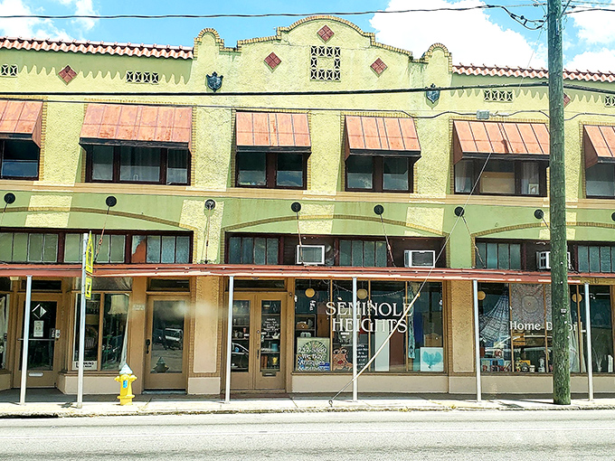 The Spanish-style fa&ccedil;ade of Retro Mania Vintage Market stands as Tampa's time portal to treasures past. Those copper awnings have seen decades of Florida sunshine.