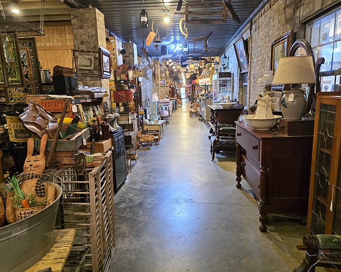 Narrow pathways lead to unexpected treasures as you navigate this labyrinth of memories, where each booth tells a different collector's story through carefully curated artifacts.