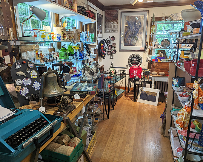 Vintage typewriters and brass bells share space on honey-colored hardwood floors&mdash;every inch packed with stories waiting to be discovered.