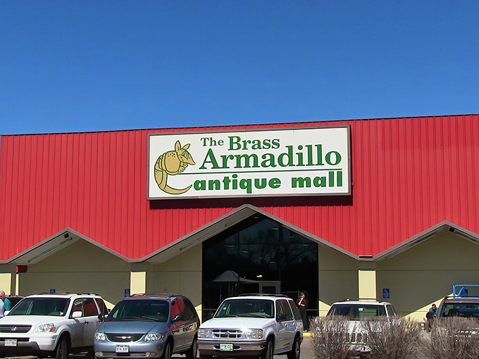 The iconic red roof and armadillo logo beckon treasure hunters from I-70. It's like a siren call for nostalgia addicts and d&eacute;cor enthusiasts alike.