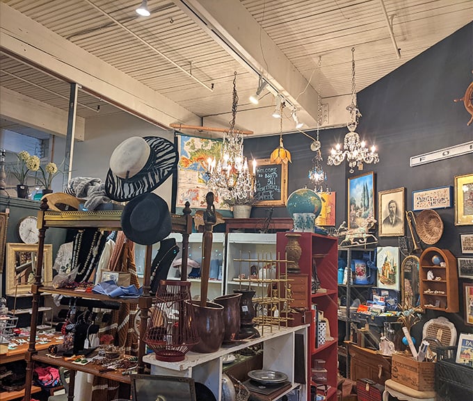 The imposing brick facade of Midland Arts & Antiques Market stands like a time machine disguised as architecture, promising treasures within its historic walls.