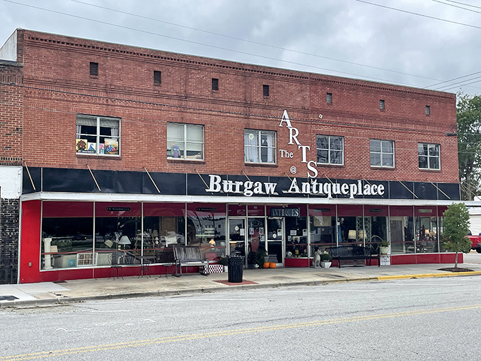 The brick fa&ccedil;ade of Burgaw Antiqueplace stands like a time portal on Main Street, promising treasures that won't break the bank.
