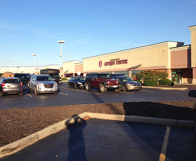 Bathed in golden hour light, the Antique Center beckons with promises of yesterday's treasures waiting to be rediscovered by tomorrow's collectors.