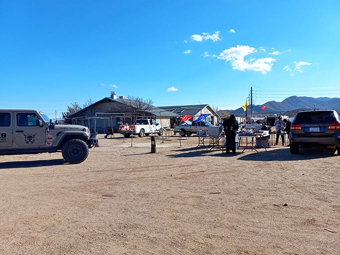 Welcome to treasure hunter heaven! The unassuming exterior of Peddlers Pass Flea Market hides a world of wonders under that brilliant Arizona sky.