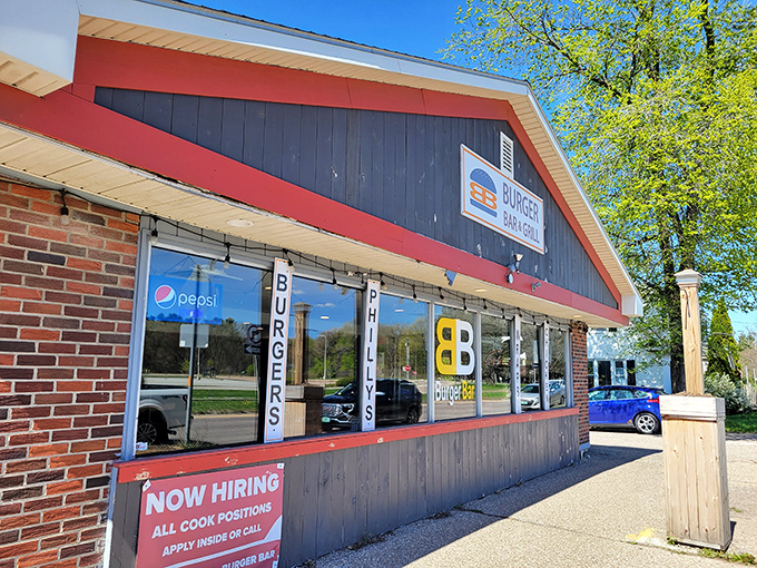 This unassuming roadside gem proves the best burgers don't need fancy architecture, just serious dedication to the craft. 