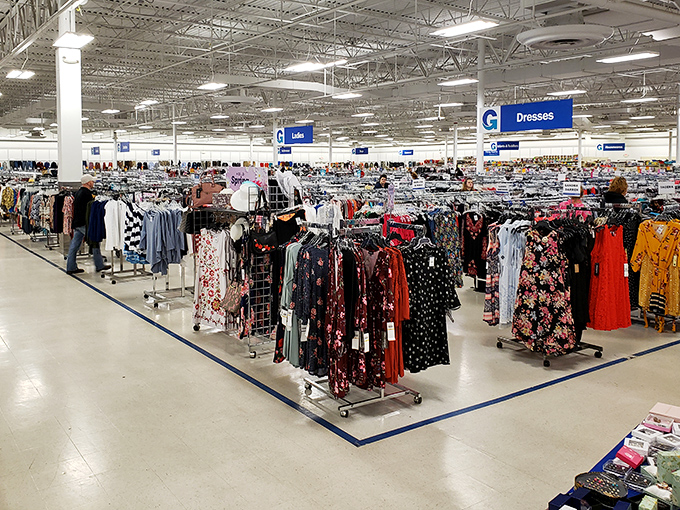 Welcome to bargain paradise! Gabe's bright blue storefront promises a treasure hunt where your wallet can finally breathe a sigh of relief.