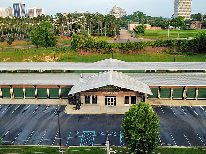 The Mississippi Farmers Market stands proudly against Jackson's skyline, a temple of agricultural abundance where city meets country in delicious harmony.
