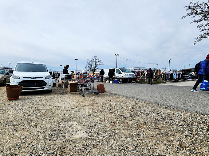 The weekend treasure hunt begins in the parking lot, where vendors transform ordinary spaces into extraordinary shopping opportunities.