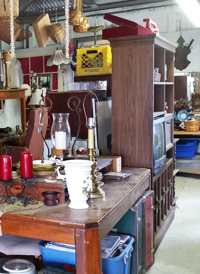 Treasure hunting paradise! Vintage furniture, decorative pieces, and everyday essentials coexist in this wonderfully chaotic corner of Alexandria's bargain universe.
