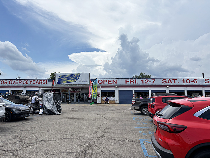 Blue skies and bargain dreams hover above Dixieland's unassuming exterior&mdash;where Michigan's most determined deal-seekers have been congregating for decades like pilgrims at a shrine to secondhand splendor.