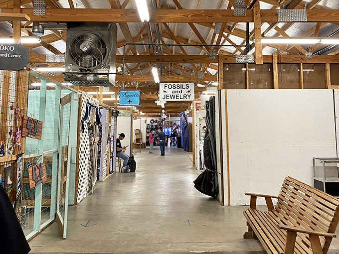 The wooden beam corridors of Milton Flea Market stretch before you like an invitation to adventure. Every stall promises a new discovery.