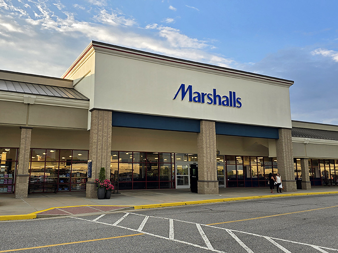The Marshalls storefront stands like a retail lighthouse, beckoning bargain hunters with its promise of treasures waiting to be discovered inside.