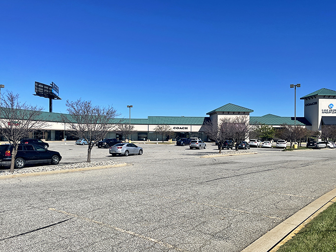The retail promised land awaits at The Outlet Shoppes at Fremont, where your wallet can breathe a little easier under those iconic green roofs.