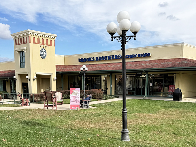 The Mediterranean-inspired architecture of Hagerstown Premium Outlets creates an inviting atmosphere that says "your credit card is about to get some exercise."