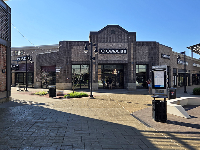 The open-air plaza welcomes you with wide walkways and that unmistakable "I'm about to save serious money" energy.