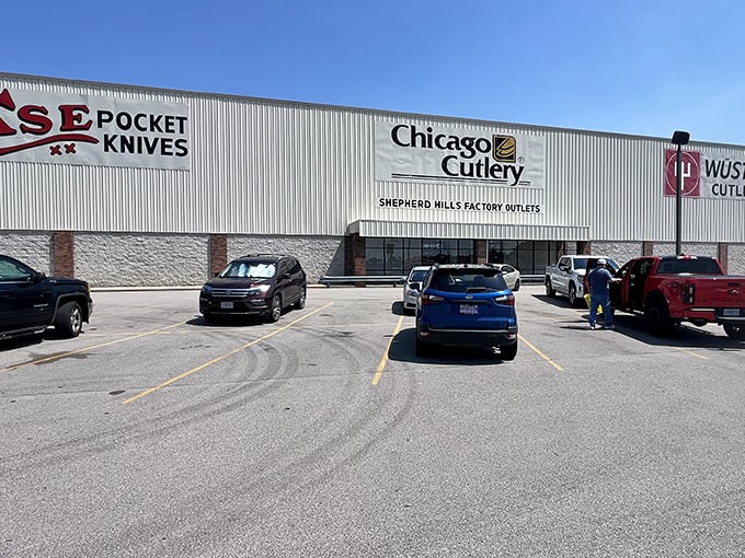 The unassuming exterior of Shepherd Hills Factory Outlet hides a treasure trove of kitchen wonders and home goods that would make any bargain hunter's heart skip a beat.