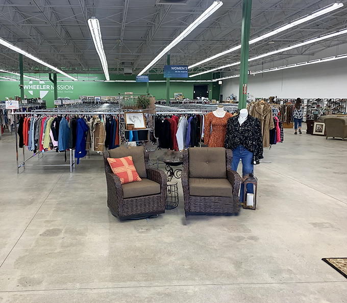 Step inside to discover a treasure trove of organized chaos &ndash; racks of colorful clothing await while wicker chairs beckon weary shoppers. Retail therapy meets actual therapy!