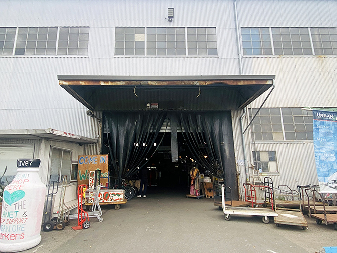 The unassuming entrance to Urban Ore beckons like a portal to another dimension where one person's castoffs become another's treasures.