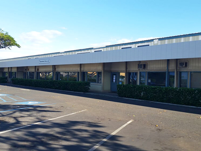 The unassuming exterior of Kahului's Goodwill hides a treasure trove within. Like finding a five-star restaurant in a strip mall, appearances can be deliciously deceiving.