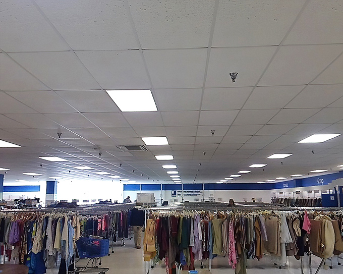 That iconic blue smile welcomes bargain hunters to what might be Kansas's most underrated shopping destination.