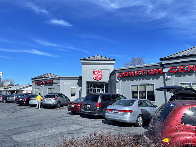 The unassuming exterior of bargain paradise. Like finding a $100 bill in your winter coat pocket, this Hagerstown gem awaits treasure hunters.