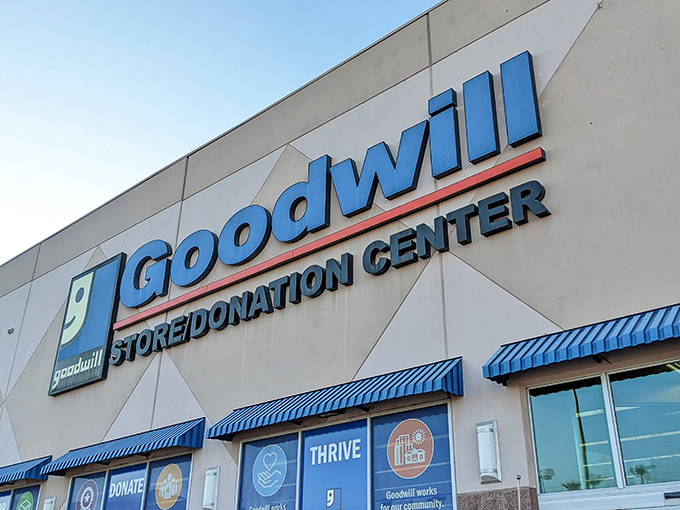 The blue signage beckons like a Vegas marquee, but instead of promising jackpots, it offers something better&mdash;sustainable shopping adventures.