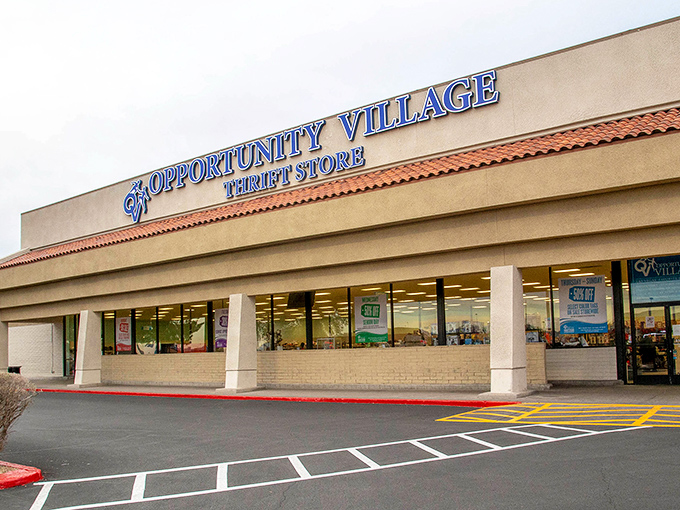 Opportunity Village Thrift Store's welcoming exterior might seem unassuming, but inside lies a wonderland of secondhand treasures waiting to be discovered.