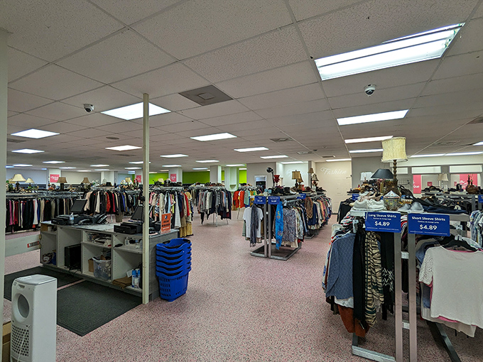 The unassuming exterior of Palmetto Goodwill hides a treasure trove within. Like a poker player with a royal flush, it keeps its best cards hidden inside.