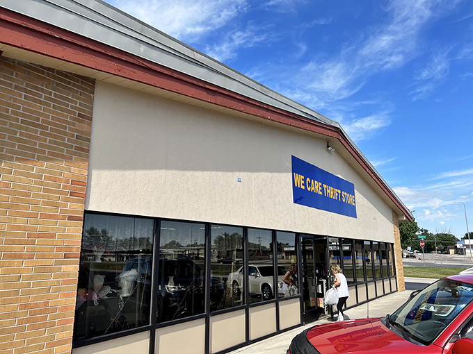 The unassuming exterior of We Care Thrift Store hides a treasure trove within. Like finding a gourmet meal at a gas station, prepare to be delightfully surprised!