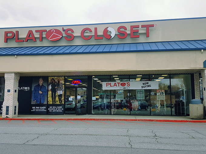 The blue-roofed fashion oasis with its distinctive red signage beckons bargain hunters like a retail mirage in the Parkersburg shopping landscape.