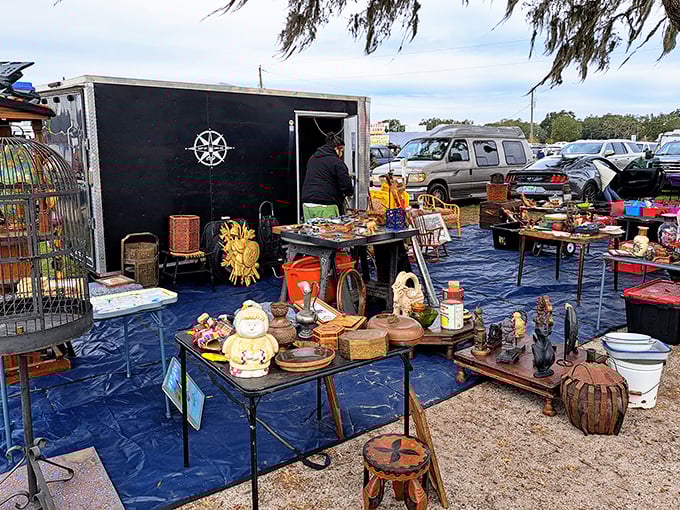 Digging through unique treasures and vintage finds! So many interesting things to discover at this incredible swap meet. Happy shopping!