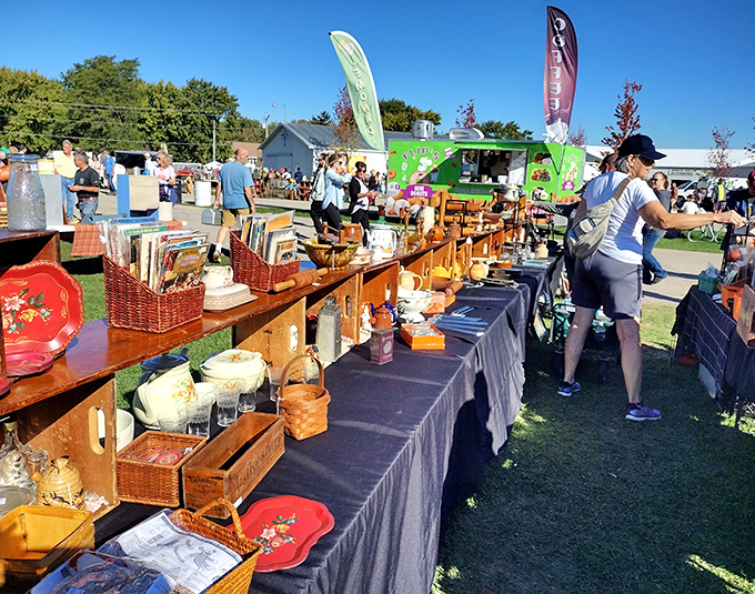 Tables laden with vintage treasures stretch into the horizon&mdash;a treasure hunter's paradise where yesterday's discards become today's discoveries.