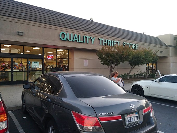 The unassuming exterior of Quality Thrift Store in Montclair belies the treasure trove within. Like a poker player with a royal flush, it keeps its best cards hidden.