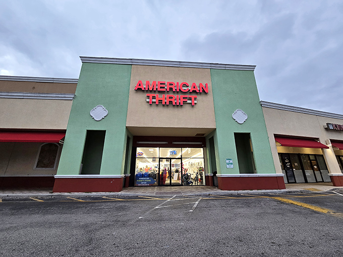 The mint-green facade of American Thrift beckons like a portal to bargain paradise, where Florida's savvy shoppers come to hunt for hidden treasures.