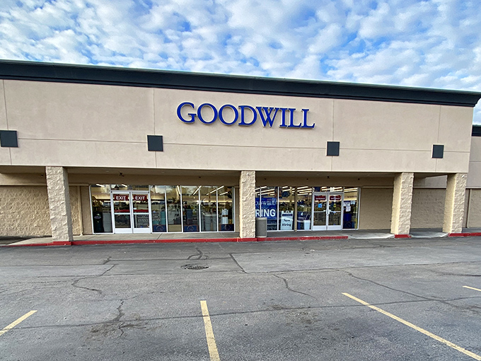 The Goodwill in Meridian stands like a treasure chest waiting to be unlocked, promising adventures in secondhand splendor.