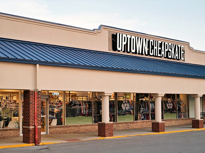 The blue-awninged fashion oasis beckons from its strip mall home, promising treasure hunts where designer dreams meet bargain realities.