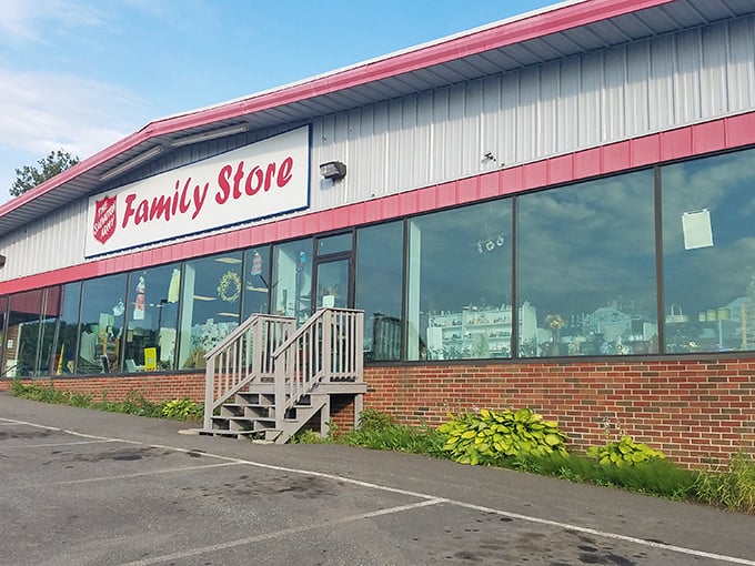 The iconic red-trimmed Salvation Army Family Store in Bangor welcomes bargain hunters with its no-frills exterior and promise of treasures within.