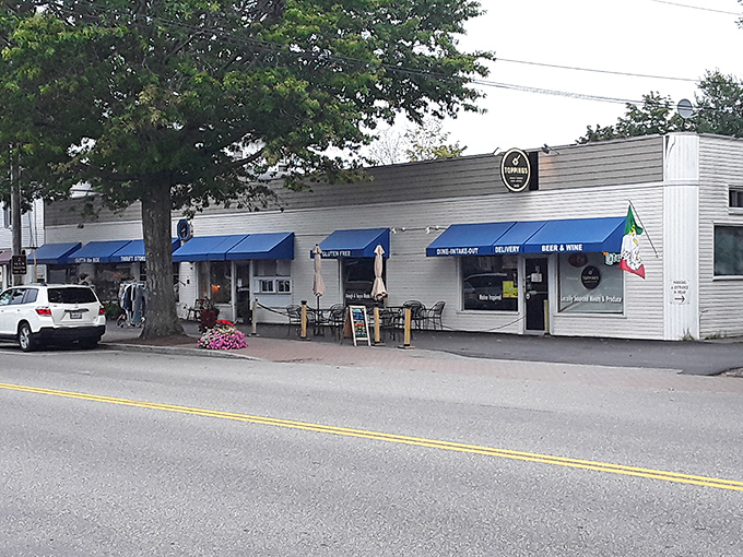 Nestled among Kennebunk's charming storefronts, this thrift paradise shares the block with local eateries.