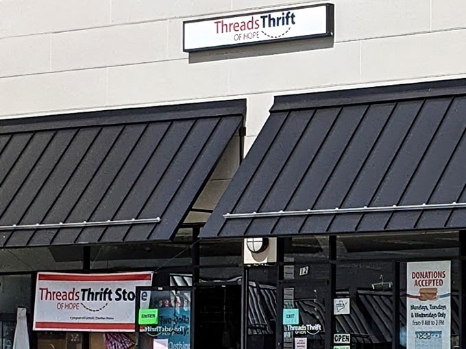 The unassuming storefront with its distinctive black awnings &ndash; where treasure hunting begins and wallets breathe a sigh of relief.