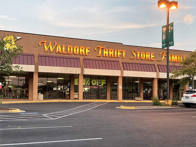 Sunset shopping at its finest&mdash;where the warm evening light makes even the "% OFF" signs look like they're ready for their Hollywood close-up.