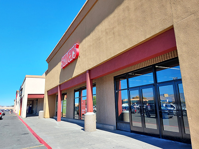That distinctive red Savers sign against Nevada's endless blue sky promises a shopping adventure that won't empty your wallet.