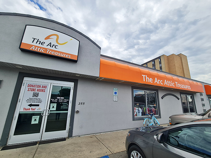The unassuming exterior of The Arc Attic Treasures belies the wonderland of bargains within&mdash;like finding a gourmet meal in what looks like a simple diner.