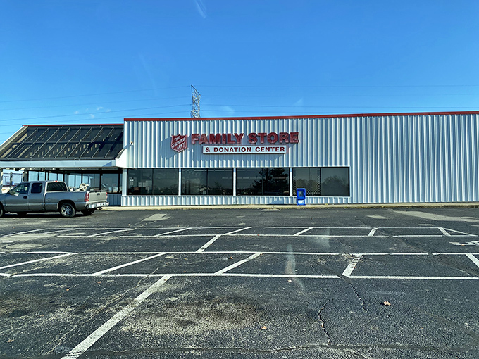 That red "FAMILY STORE" sign promises bargains inside that'll make your wallet actually smile for once.