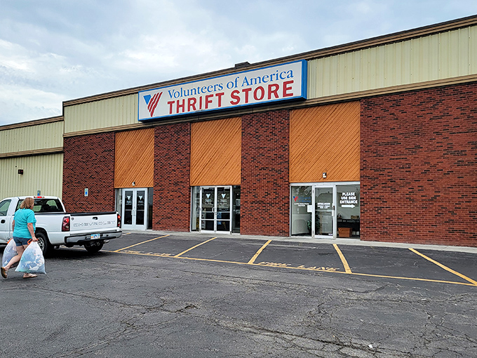 The unassuming brick facade of VOA Thrift Store on West Broad Street hides a treasure trove within. Like finding an uncut gem, the exterior only hints at the bargains inside.