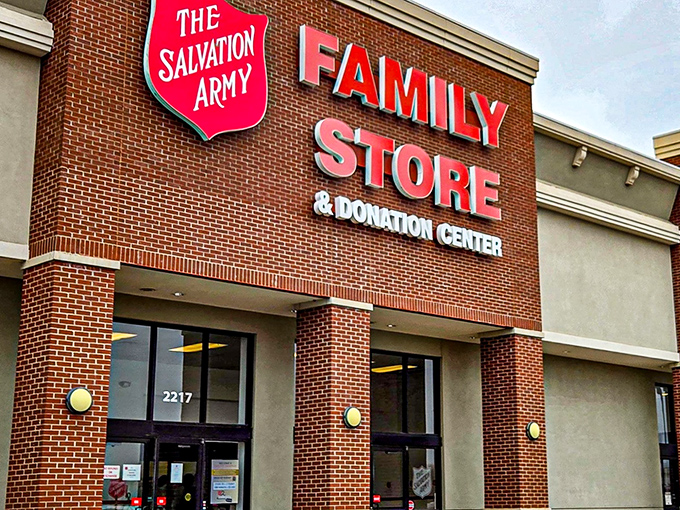 The iconic red shield welcomes bargain hunters to this brick-faced treasure trove where thirty bucks can transform your wardrobe, home, or both.