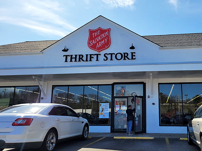 The iconic red shield welcomes bargain hunters to this North Kingstown treasure trove of second chances.