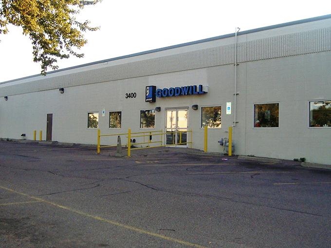 The unassuming facade of bargain paradise. Behind these mint-green walls, treasure hunters find retail therapy without the financial hangover.