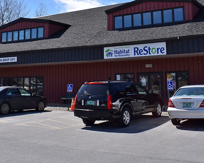That red barn exterior might look modest, but inside lies Vermont's answer to treasure hunting paradise.